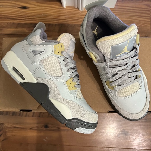 Shoes | Air Jordan Retro Sneakers In Gray And Cream | Poshmark